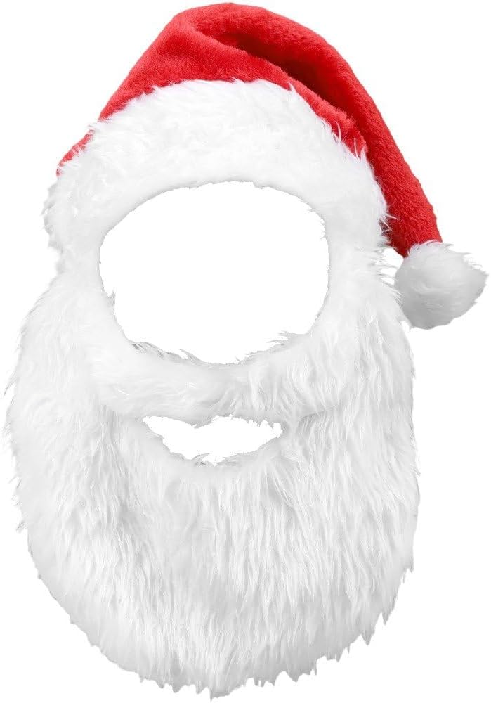 Amazon.com: Ulxkmt Plush Santa Claus Cap with Beard Christmas Santa ...