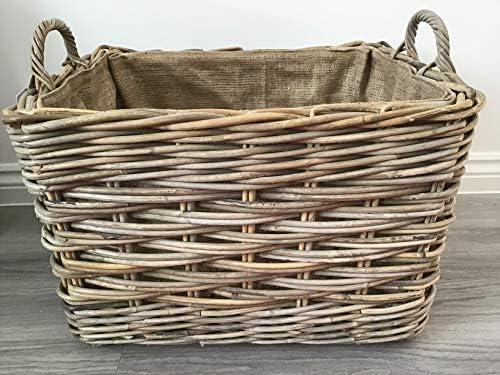 Rectangle Log/Storage Basket, Hessian Lined, Excellent Quality, Very ...