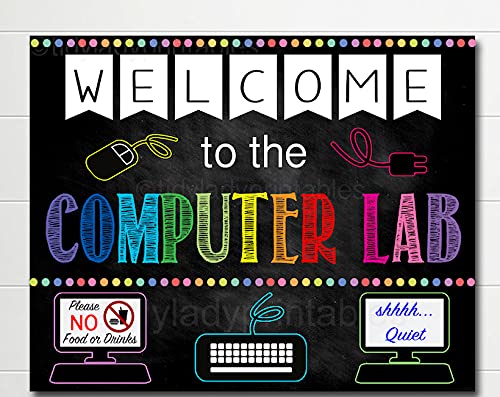 Buy Computer Lab School Sign, Classroom Decor, Teacher Door Sign ...