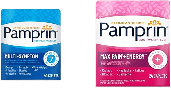 Amazon.com: Pamprin Multi-Symptom and Max Pain + Energy Period Relief ...