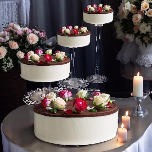 Amazon.com | Eastwesttoptier 4 Tier Acrylic Cake Stand Set - Heavy Duty ...