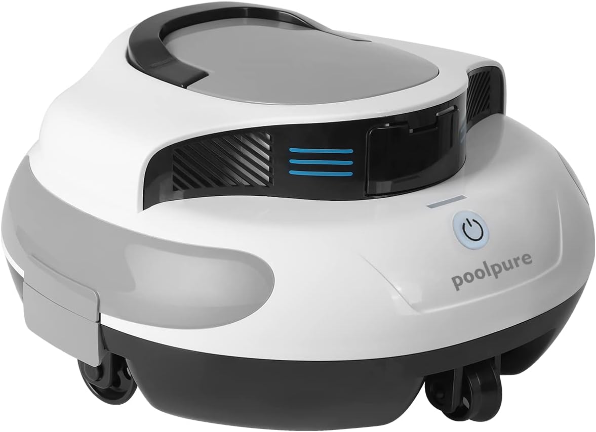 POOLPURE Pool Robot, 120 Minutes Powerful Cleaning, Double Motor, IPX8 ...