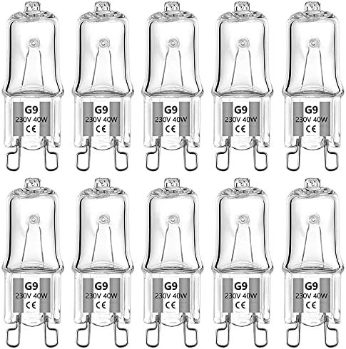 10 Pack Opus 2 pin G9 Capsule 28 watt = 40 watt Halogen Light Bulbs ...