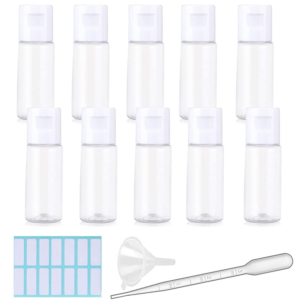 Amazon.com: SKYPRO 10pcs Clear Plastic Empty Travel Bottles with Flip ...