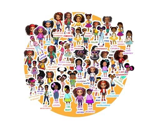 Amazon.com: Affirmation quotes, Black girl stickers, 48 stickers, Black ...