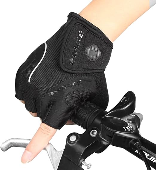 INBIKE 5mm Gel Pad Half Finger Bike Bicycle Cycling Gloves : Amazon.com ...