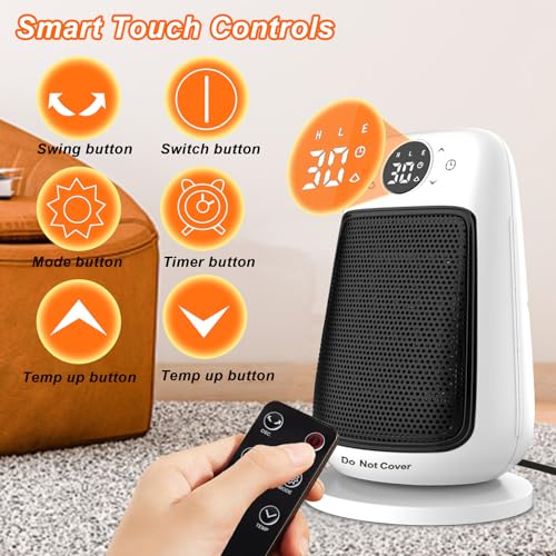 AIUOKYA Electric Space Heater with Fan – 1500W Heaters for Home ...