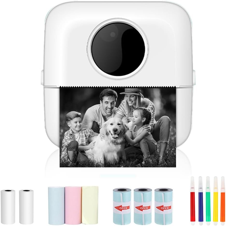 HRKVSK Mini Imprimante Photo Portable, Mini Imprimante Thermique ...