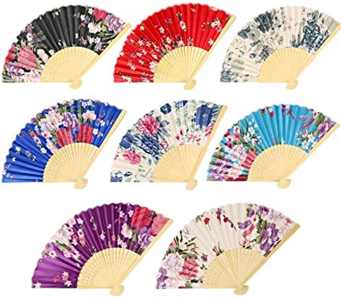 Amazon.com: FoDau770 Chinese Vintage Folding Fans, 8 Pieces Bamboo ...