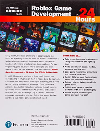 Roblox Game Development in 24 Hours: The Official Roblox Guide Best ...