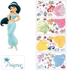 Disney Princess Jasmine Giant Decal Princess Wall Stickers and Mini ...