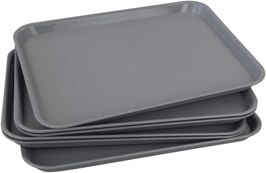 Neadas Black Plastic Fast Food Serving Trays, Large Food Serving Tray ...