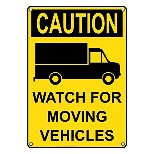 Weatherproof Plastic Vertical OSHA Caution Watch for Moving Vehicles ...