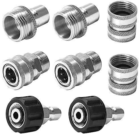 Amazon.com: JANZ Pressure Washer Adapter Set, M22 to 3/8 inch Quick Disconnect Kit, 3/4 Inch to ...