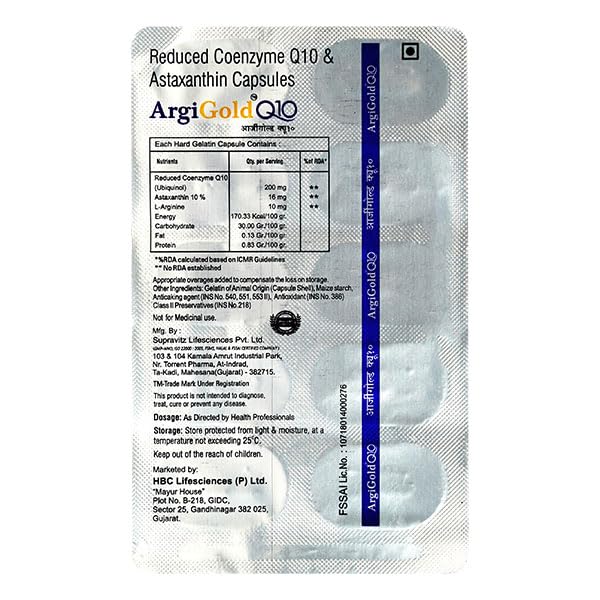 Argigold Q10 Capsule 10's : Amazon.in: Health & Personal Care
