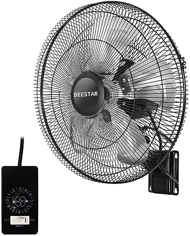 BEESTAR Ventilador de pared de alta velocidad de 18 pulgadas oscilante ...