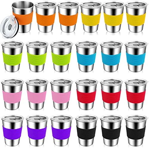Amazon.com | Yaomiao 24 Pack Reusable kids Stainless Steel Cups with ...