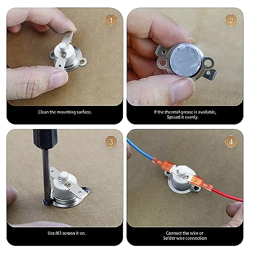 Snapklik.com : 6 Pcs UL KSD301 125V 16A Thermal Switch, Circuit Off At ...