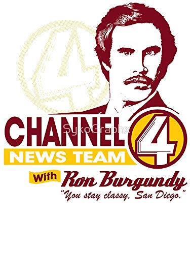 Ron Burgundy Channel 4 News Logo Anchorman KVWN Channel 4 News Men's