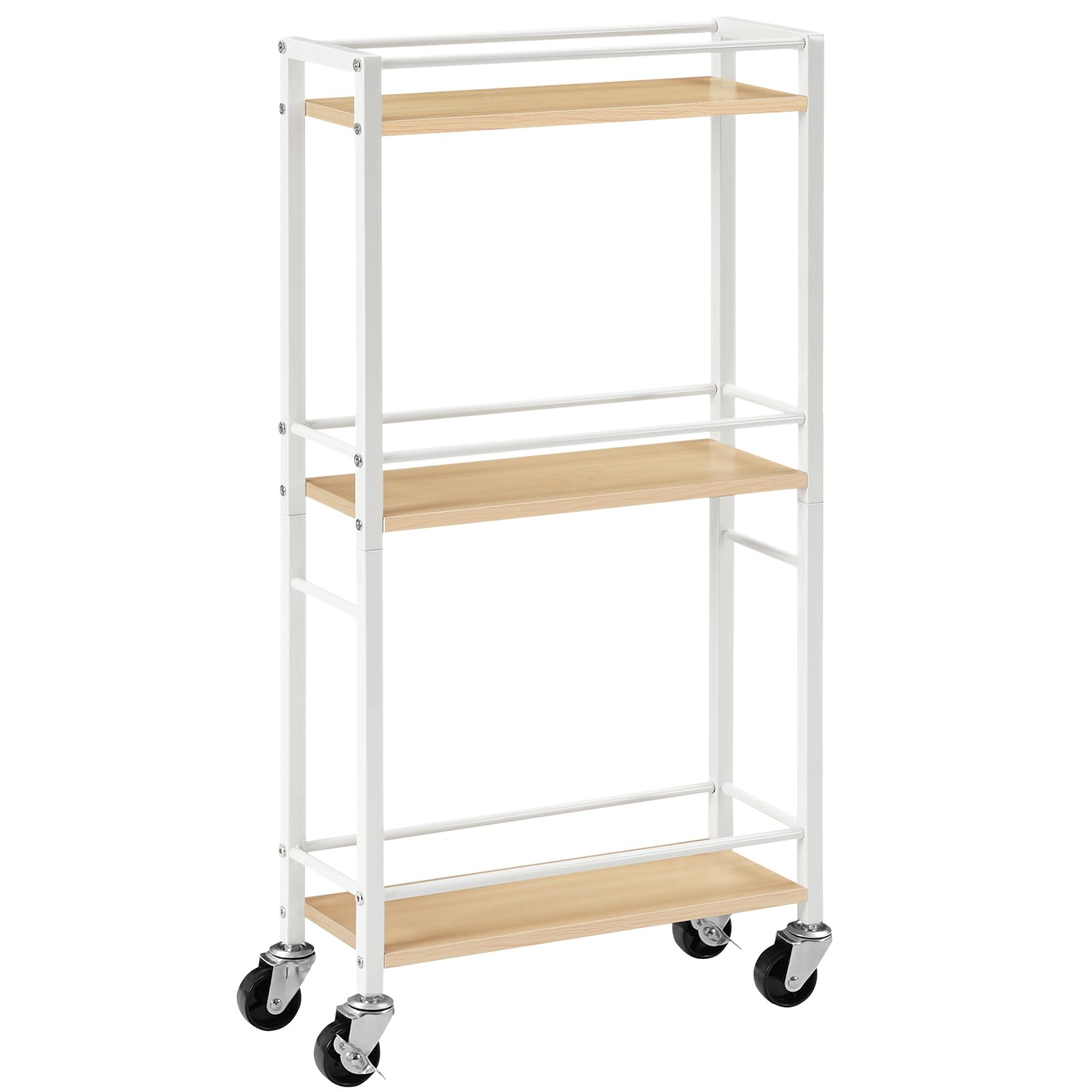 MAHANCRIS 3-Tier Slim Rolling Cart, Mobile Utility Cart on Wheels ...