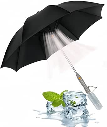 Amazon.com : Umbrella with Fan & Mist Spray - Rechargeable UV ...