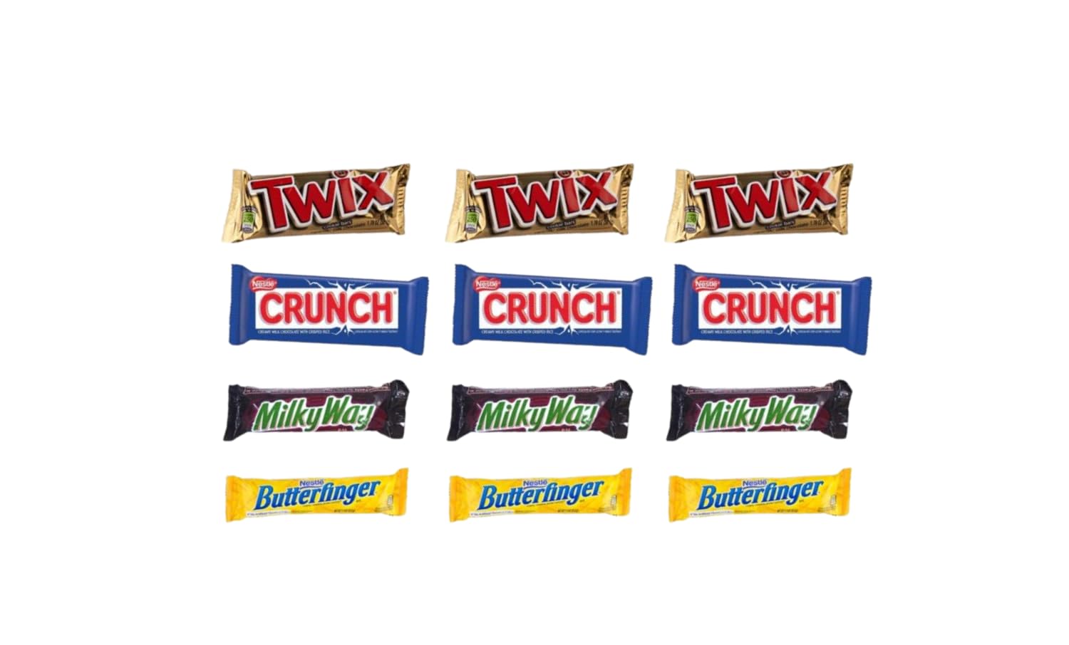 Buy BUTTERFINGER, CRUNCH, TWIX & MILKY WAY Individually Wrapped Variety ...