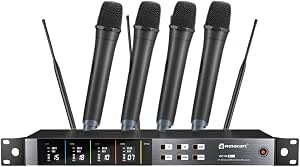Amazon.com: RELACART Four-Channel True Diversity Wireless Microphone ...