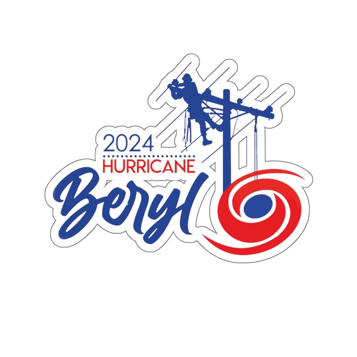 Buy Hurricane Beryl 2024 Hard Hat Sticker, Hurricane Beryl Sticker ...