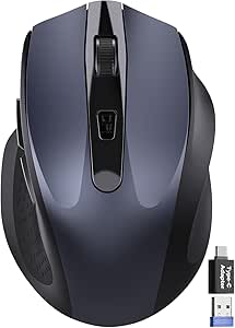 Amazon.com: Wireless Mouse for Laptop, 2.4GHz Computer Mouse with USB-A ...