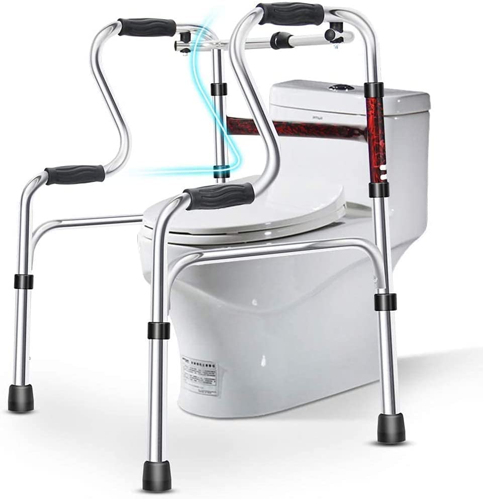 2 STEP ALLUMINIUM ADULT WALKER Portable Light Weight Height Adjustable ...