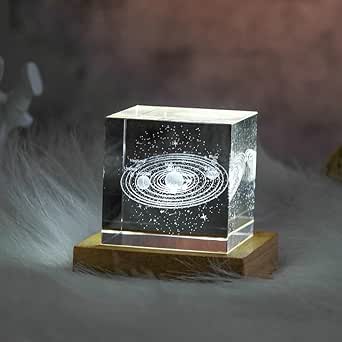 Buy GKDARED 3D Crystal Cube Moon with LED Night Lamp/Moon Figurine ...