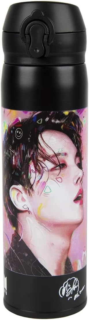 Maxers BTS Bangtan Boys Stainless Steel Water Bottle 17oz 500ML Keeps ...