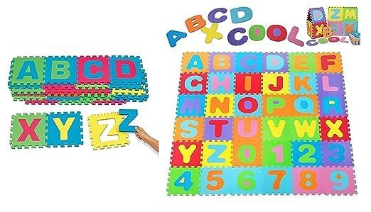 Buy Puzzle Mat for Kids ABCD Alphabet & Number Foam Mats Mini Playing ...
