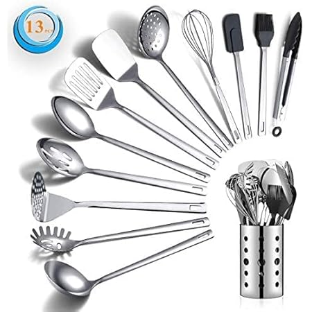Chef Craft Heavy Duty Kitchen Tool and Utensil Set, 6 Piece, Stainless ...