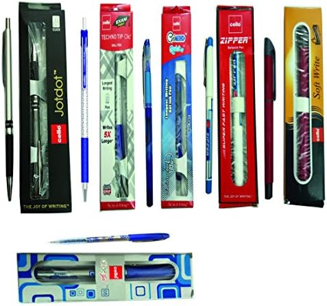 CELLO Glide Gel Pen+5 CELLO JOT DOT Click Ball Pen+5 CELLO Techno TIP ...