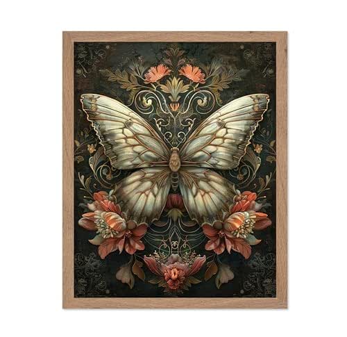 Amazon.com: Monem Art Butterfly and Flowers Poster - Moth Print ...