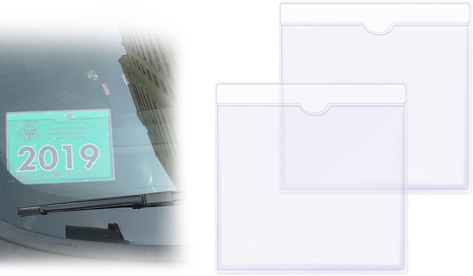 Guagua Square Permit Holders Parking Permit Holder Pack of 2, 10.5 x 10 ...