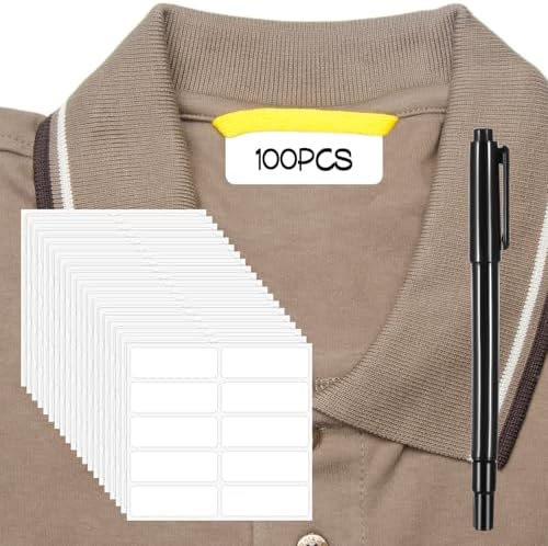 Piriuuo Pack of 100 Clothing Labels, Non-Iron Clothing Labels, Adhesive ...