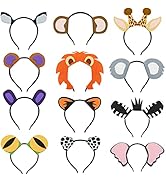 Amazon.com: Flying Childhood 6 Pcs Animal Ears Headbands Jungle Animal ...