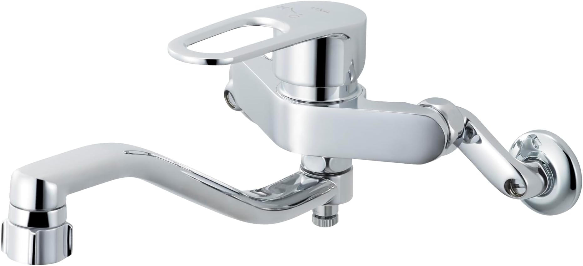 Amazon | LIXIL(リクシル) INAX キッチン用 壁付 シングルレバー混合水栓 エコハンドル アップ吐水220mm 上向吐水 ...
