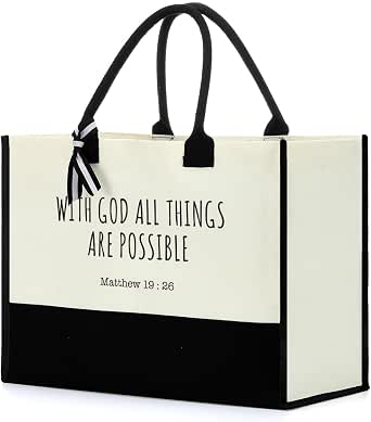 Amazon.com: FORBIDDEN PAPER Christian Tote Bag - Inspirational Bible ...