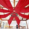 Amazon.com: ROMANKAS Red Ceiling Drapes for Weddings 5x10 FT 6 Panels ...