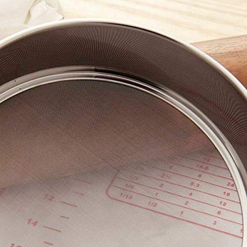 SJT® Professional Round Stainless Steel Fine Flour Sieve with 60 Mesh ...
