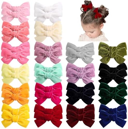 Amazon.com: Oaoleer 40Pcs 3.5Inch Hair Bows for Toddler Girls, Velvet ...