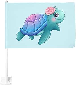 Amazon.com : Cute Little Turtles Car Flag Funny Outdoor Window Clip ...