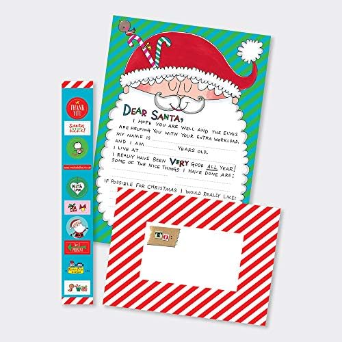 Pack Of 2 Children's Letter To Santa Letter Template Stickers Pencils ...