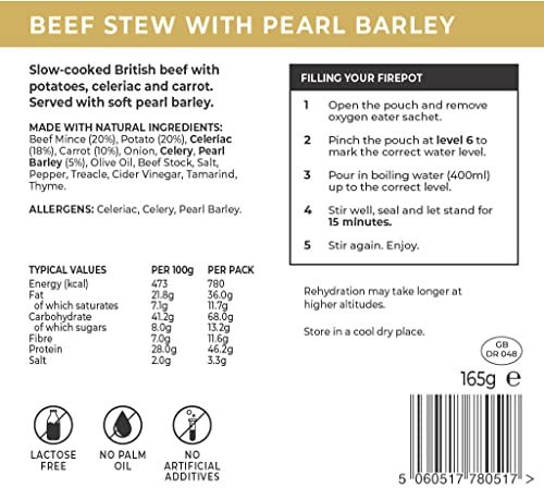 FIREPOT Beef Stew with Pearl Barley - Healthy Dehydrated Expedition ...