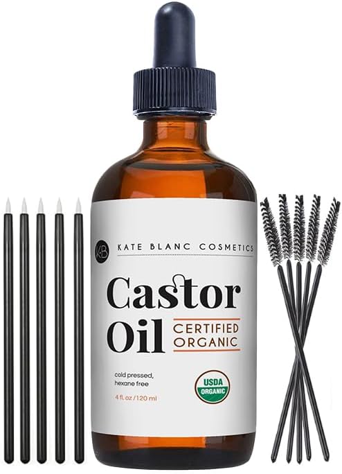 Castor Oil (4oz), USDA Certified Organic, 100% Pure, Cold Pressed ...