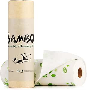 MORGIANA 20 PCS Bamboo Fibre Cleaning Cloths, Reusable Bamboo Dish ...