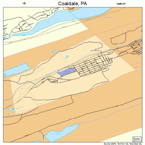 Large Street & Road Map of Coaldale, Pennsylvania PA - Printed poster ...
